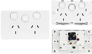 Classic Double Power Point with Extra Switch 10A – PRISM LIGHT